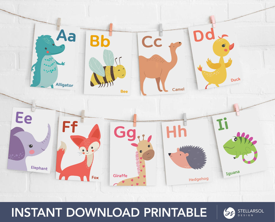 Printable Animal Alphabet ABC Flashcards – Stellarsol® Creative Learning