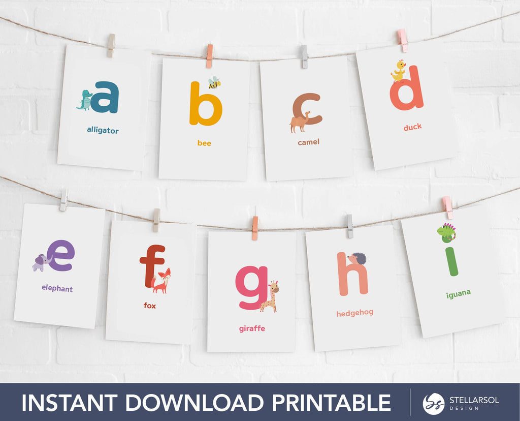 Printable Animal Alphabet Flashcards-Lowercase – Stellarsol® Creative ...